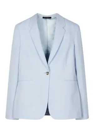 Paul Smith Linen One-button Blazer - Blue
