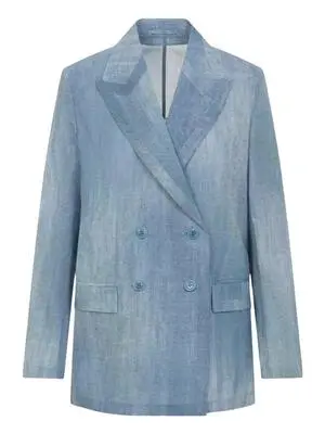Ermanno Scervino Long-sleeved Double-breasted Jacket - Blue