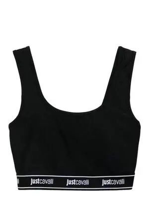 Just Cavalli Logo Band Top - Black