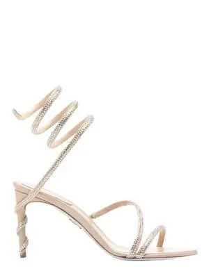 Rene Caovilla Embellished-heel Sandals - Neutrals