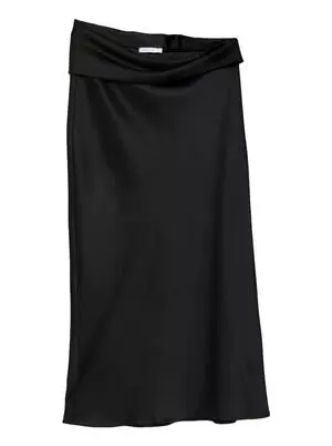 Patrizia Pepe Draped Midi Skirt - Black