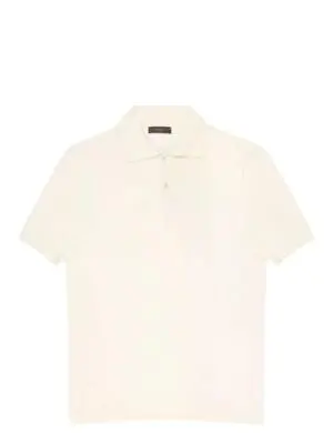 ZANONE Bouclé Short-sleeve Polo Shirt - White