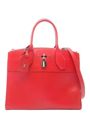 LOUIS VUITTON 2015 Taurillon City Steamer Mm Handbag - Red