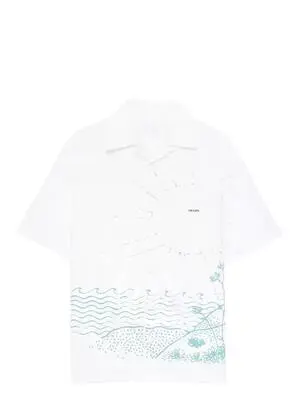 Prada Wave-print Oversized Shirt - White
