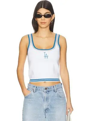 Terez X Dodgers Crop Knit Tank Top - White