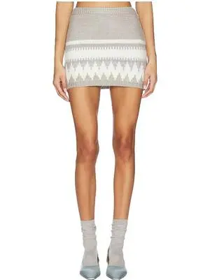 SEROYA Sierra Mini Skirt - Grey Fairisle
