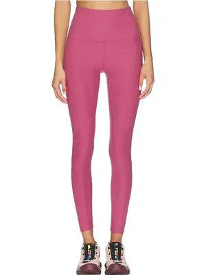 Beyond Yoga Spacedye Caught In The Midi High Waisted Legging In Mauve - Smooth Mauve Heather