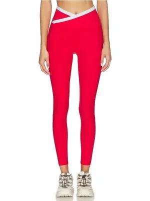 Beyond Yoga Spacedye Outlines High Waisted Midi Legging In Red - Chili Red Heather