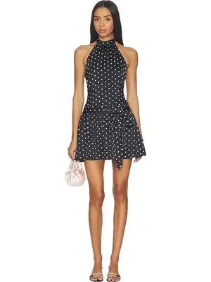 MORE TO COME Kienna Mini Dress - Black & White Dot