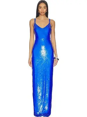 L'Agence Karma Sequin Maxi Dress - Cobalt