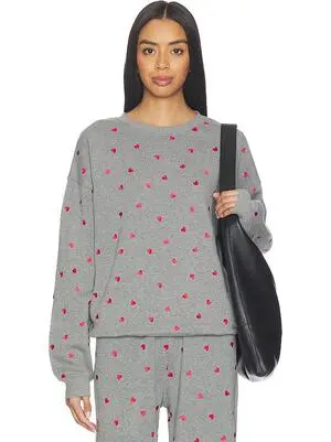 Beach Riot Devyn Oversized Sweater - Red Love Hearts
