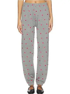 Beach Riot Nash Sweatpant - Red Love Hearts