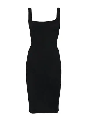 Hunza G Square-neck Midi Dress - Black