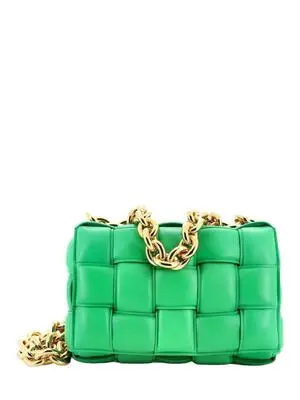 BOTTEGA VENETA Cassette Chain Padded Maxi Intrecciato Leather Crossbody Bag