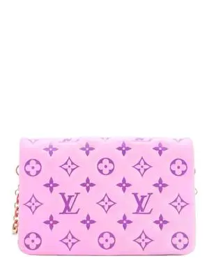 LOUIS VUITTON Coussin Pochette Monogram Embossed Lambskin Crossbody Bag - Pink