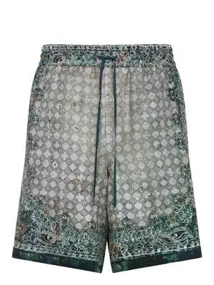 Amiri Paisley Print Drawstring Shorts - Grey
