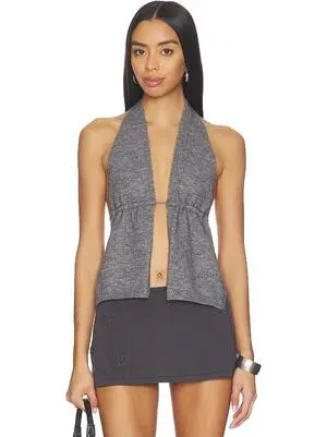 Superdown Ayah Halter Top - Grey