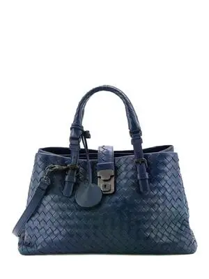 Bottega Veneta Roma Intrecciato Nappa Small Tote Bag - Blue