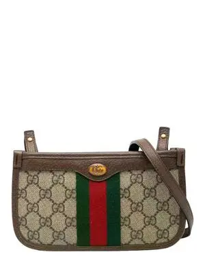 Gucci Gg Supreme Ophidia Crossbody Bag - Brown