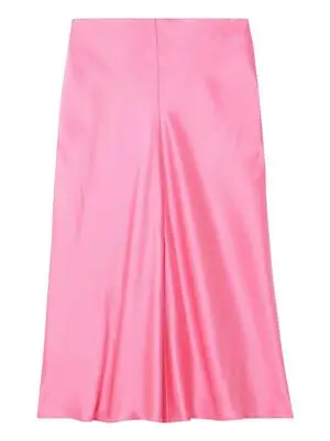 Stella McCartney Paneled Satin Midi Skirt - Bubblegum