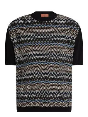 Missoni Crochetknit Cotton Tshirt - Black