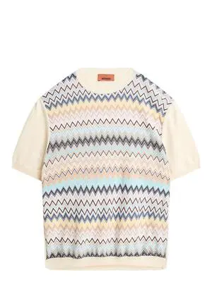 Missoni Crochetknit Cotton Tshirt - Ivory