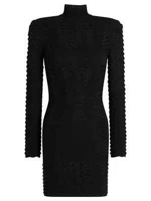 Balmain Knitted Mini Dress - Black
