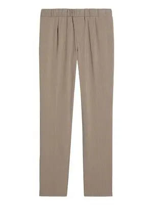 Paige Snider Tapered Herringbone Pants - Mushroom
