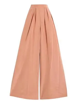 Carolina Herrera Cotton-blend Faille Wide-leg Pants - Peach