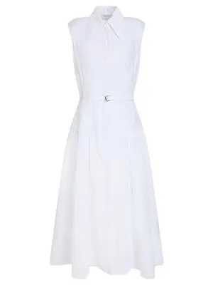 Gabriela Hearst Durand Belted Linen Maxi Shirt Dress - White