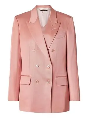 TOM FORD Double-breasted Silk And Wool-blend Twill Blazer - Blush