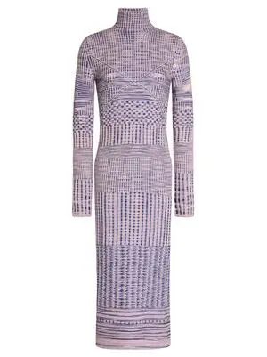 Missoni Wool Turtleneck Midi Dress - Lilac