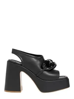 Stella McCartney Skyla Chain-embellished Platform Slingback Sandals - Black