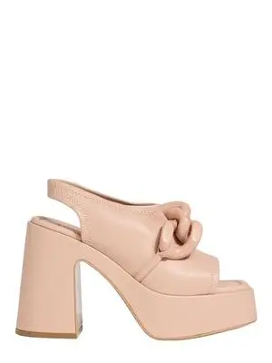 Stella McCartney Skyla Chain-embellished Platform Slingback Sandals - Blush