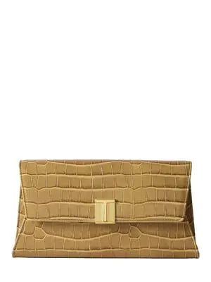 TOM FORD Nobile Croc-effect Clutch - Beige