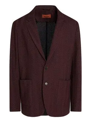 Missoni Crochet-knit Cotton-blend Blazer - Chocolate