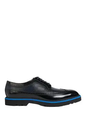 Paul Smith Smooth And Pebbled Leather Oxford Brogues - Black