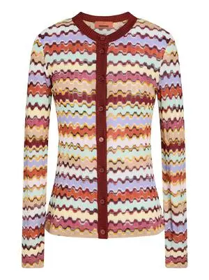 Missoni Crochet-knit Cotton-blend Cardigan - Brown