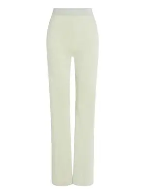 Missoni Metallic Knit Flared Pants - Light Green