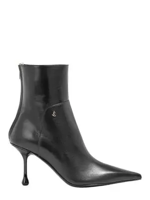 JIMMY CHOO Cycas 80 Leather Ankle Boots - Black