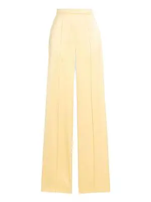 Another Tomorrow Satin Straight-Leg Pants Yellow