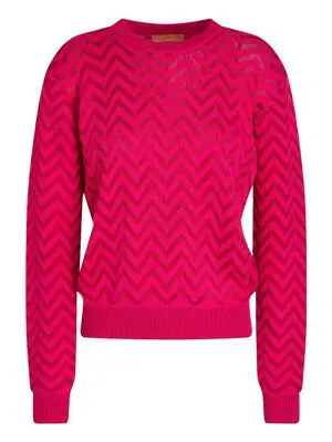 Missoni Crochet-knit Cotton-blend Sweater - Fuchsia