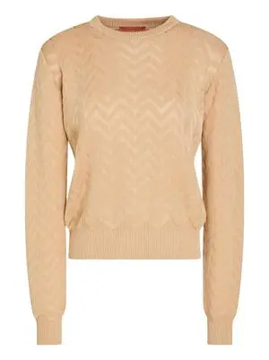 Missoni Crochet-knit Cotton-blend Sweater - Sand