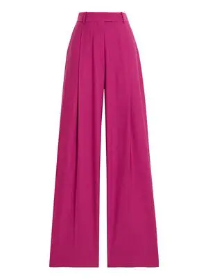 Another Tomorrow Wool-blend Wide-leg Trousers - Magenta
