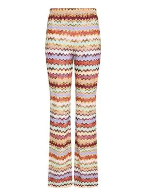 Missoni Crochet-knit Cotton-blend Flared Pants - Multicolor