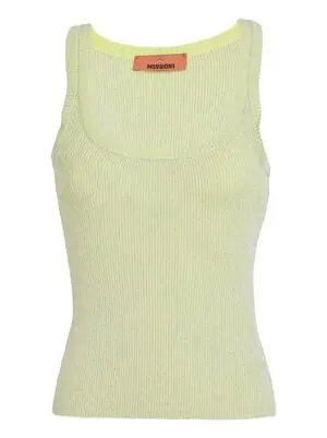 Missoni Metallic Ribbed-knit Tank - Light Green