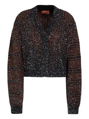 Missoni Sequin-embellished Ribbed-knit Cardigan - Black