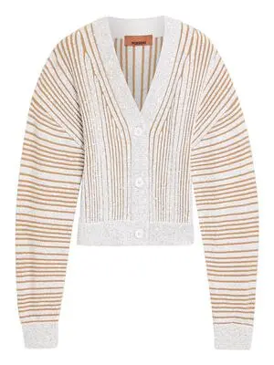 Missoni Sequin-embellished Ribbed-knit Cardigan - Off-white