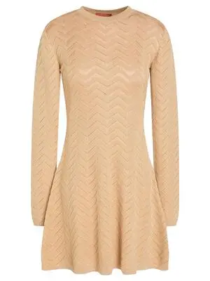 Missoni Crochet-knit Cotton-blend Mini Dress - Sand