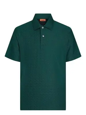 Missoni Printed Cottonjacquard Polo Shirt - Forest Green